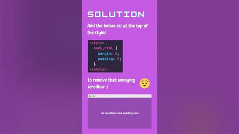 Css Remove Scrollbars When Html Body Tag Has Full Width And Height Youtube