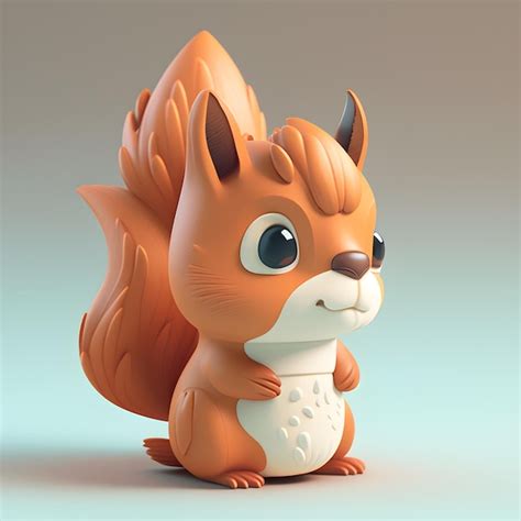 Premium Photo Cute Squirrel Character Design Generative Ai