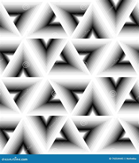 Seamless White Triangle Pattern Gently Shimmering From Light To Dark Visual Volume Effect Stock