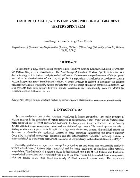 Pdf Texture Classification Using Morphological Gradient Texture Spectrum