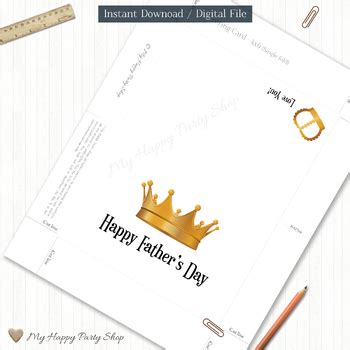Fathers Day Card Happy Fathers Day Crown Printable By My Happy Party