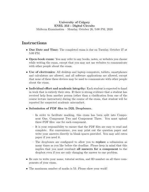 Midterm 20 Pratice Stuff University Of Calgary Enel 353 Digital