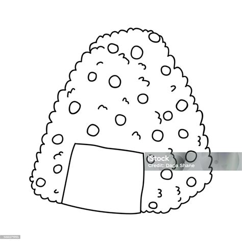 손으로 그린 오니기리 클립 아트 쌀로 만든 일본식 패스트 푸드 외형선에 대한 스톡 벡터 아트 및 기타 이미지 외형선 0명 김 Istock