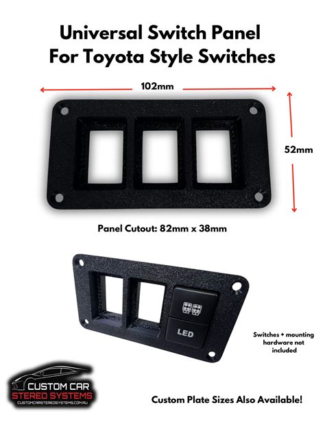 Universal Switch Panel 3 Way Suits Toyota Style Switches Custom Car