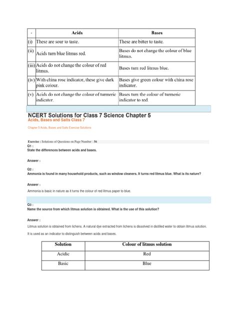 Acid Base Question Answer Pdf Acid Sodium Chloride