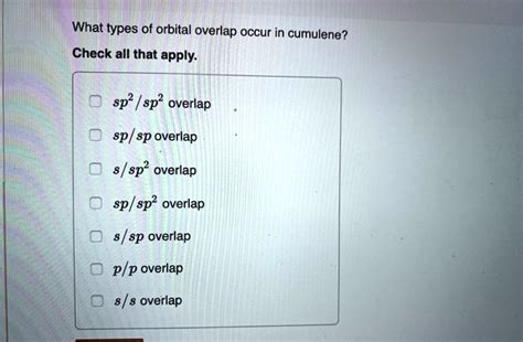What Types Of Orbital Overlap In Cumulene