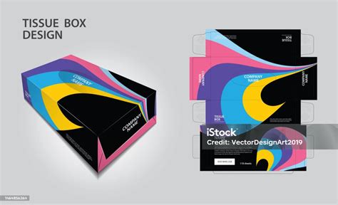 기하학적 배경 상자 모형 3d 상자에 티슈 상자 포장 디자인 텍스트와 로고를 배치하고 인쇄 할 준비가되었습니다 제품 디자인 라벨 디자인 포장 디자인 템플릿 벡터 3차원