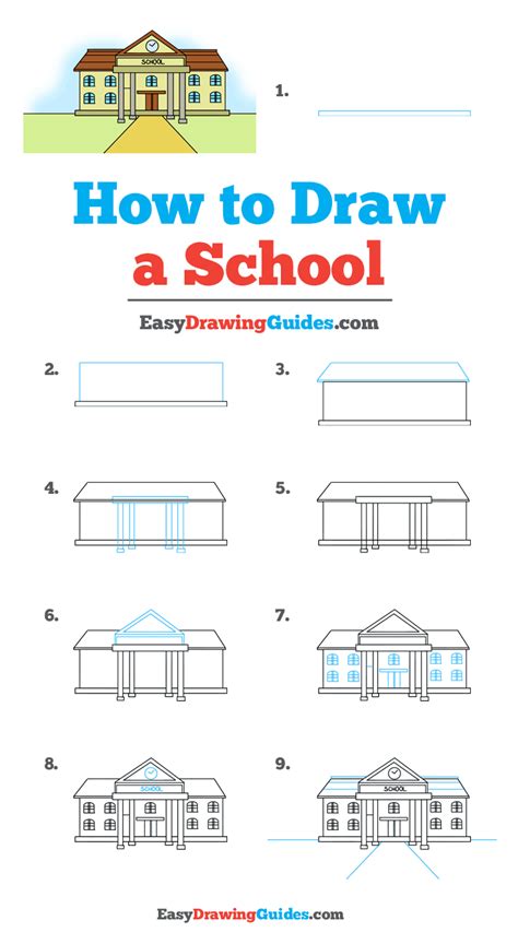 How To Draw A School Really Easy Drawing Tutorial Drawing Tutorial Easy Drawing Tutorial