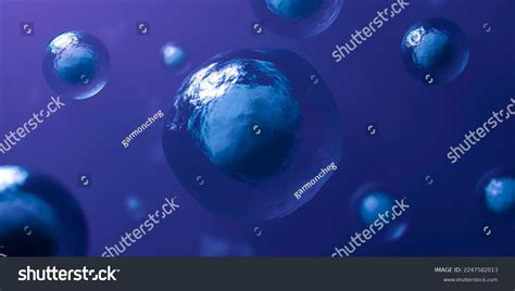 Group Bluecolored Cells Under Microscope 3d Stock Illustration 2247582013 Shutterstock