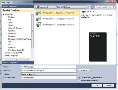 Windows Phone 7 Supports Vbnet And F