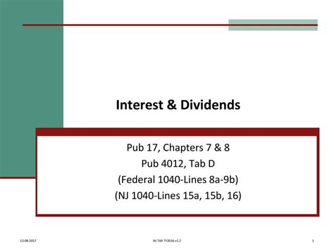 Interest And Dividends Pub 17 Chapters 7 And 8 Pub 4012 Tab D Ppt Download