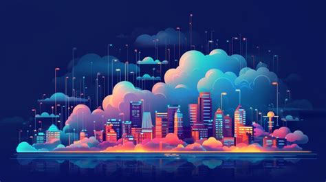 Premium Ai Image Cloud Computing Technology Concept Futuristic Illustration Generative Ai