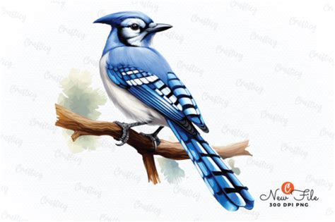 Watercolor Blue Jay Bird Clipart Graphic By Graftify · Creative Fabrica