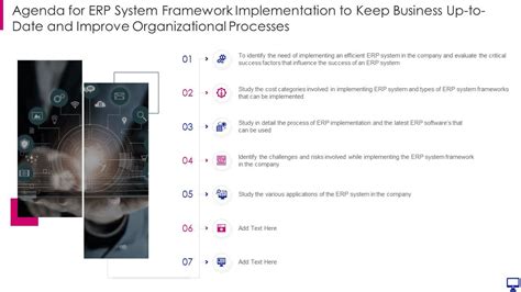 Agenda For Erp System Framework Implementation To Keep Business Improve