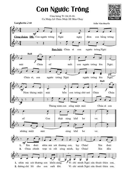 Sheet Con Ngước Trông Pdf Lyrics And Chords