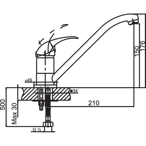 Смесителна батерия за кухненска мивка стояща Оливия 1 ръкохватка ⋆ Masterhaus