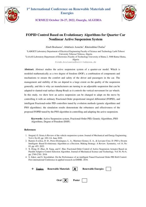 pdf fractional order control of active suspension actuator based on