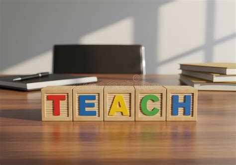 Teach Blocks Education Learning Concept Wooden Blocks Spelling Teach