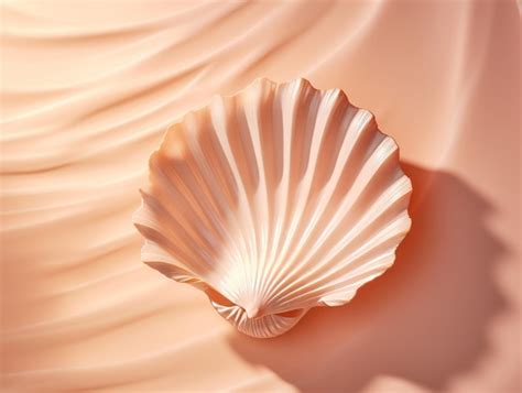 Premium Photo Stunning Solitude The Beauty Of A Singular Shell Against A Soft Beige Background