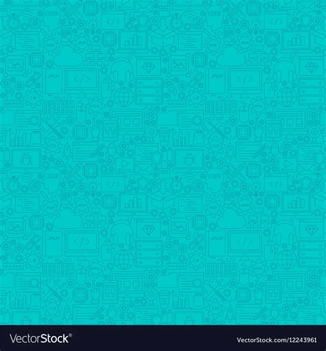 Mint Line Programming Seamless Pattern Royalty Free Vector