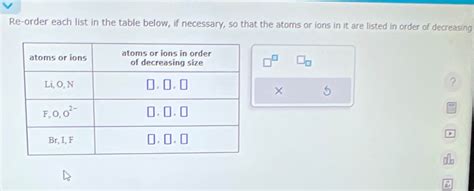 Solved Re Order Each List In The Table Below If Necessary
