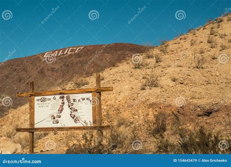Calico Ghost Town Map And Mountain Sign Editorial Stock Image Image