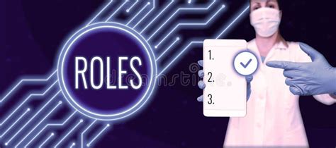 Sign Displaying Roles Business Overview Part Played By Person Thing In Particular Situation