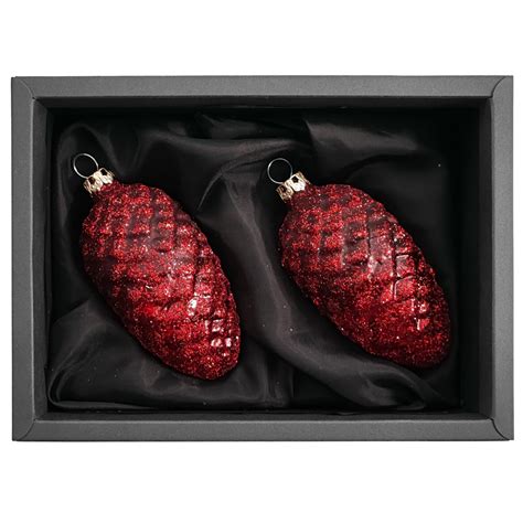 Christbaumschmuck Tannenzapfen In Rot