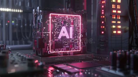 a sophisticated ai chip embedded within a complex circuit board showcasing advanced technology