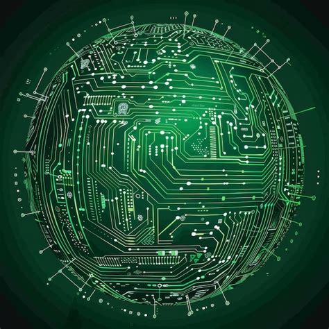 Futuristic Vector Concept Of A Planet Made From Digital Circuits Symbolizing Technology Shaping