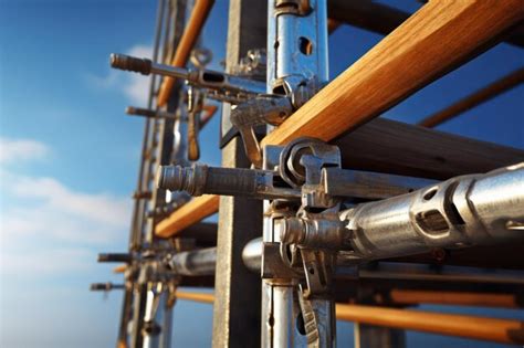Premium Ai Image Scaffolding Pole And Clips Premium Ai Image Scaffolding Pole And Clips