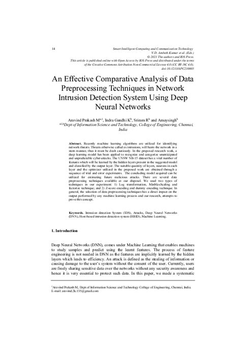 Pdf An Effective Comparative Analysis Of Data Preprocessing Techniques In Network Intrusion