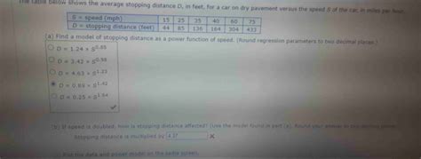 Solved Part B If If Speed If Speed Is Doubled If Speed Is Chegg Com
