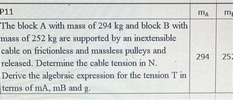 Solved The Block A With Mass Of Kg And Block B With Mass Chegg Com