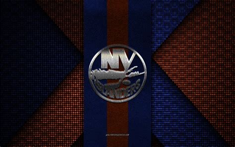 다운로드 뉴욕 아일랜더스 Nhl 블루 오렌지 니트 질감 뉴욕 아일랜더스 로고 미국 하키 클럽 뉴욕 아일랜더스 엠블럼 하키 뉴욕 미국 바탕 화면 무료 데스크톱