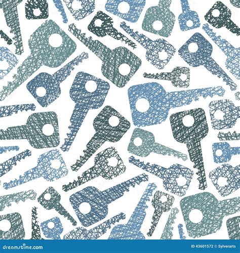 Security Theme Seamless Background Keys Seamless Pattern Vector Hand