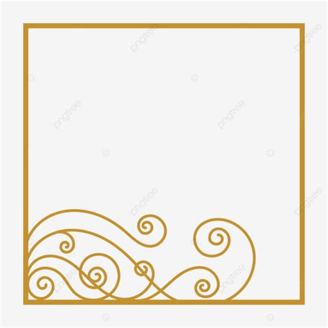 Borde De Marco De Adorno Cuadrado Dorado Vector Png Dibujos Borde