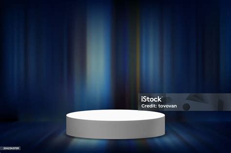 연단이 있는 추상적인 빈 스튜디오 제품 템플릿을 디자인합니다 3d 벡터 모형 0명에 대한 스톡 벡터 아트 및 기타 이미지 0명 3차원 형태 강단 Istock