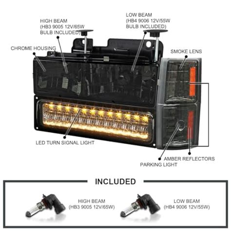 Spec D Tuning Smoke Headlights Led Bumper Lamps Corner Lights
