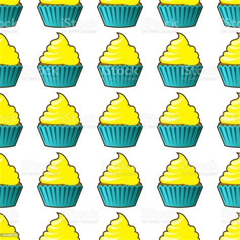 컵 케 잌은 완벽 한 패턴입니다 머핀 달콤한 질감 배경입니다 화려한 디저트 배경 막입니다 인쇄 장식 직물에 대 한 텍스처입니다