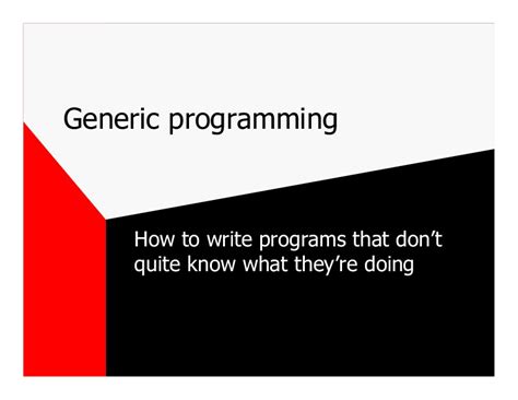 generic programming and the stl pdf