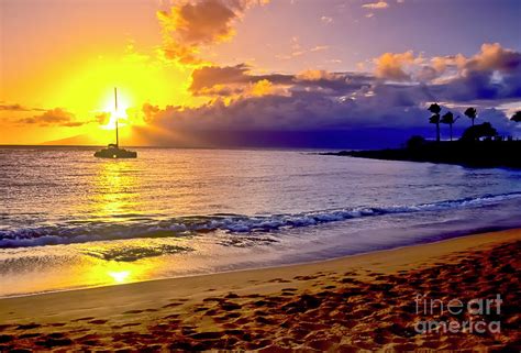 Kapalua Bay Sunset Photograph By Jim Cazel Fine Art America