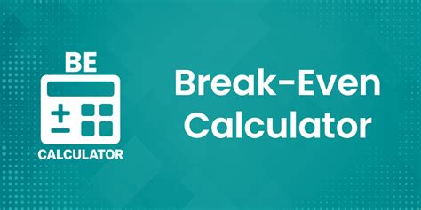 Break Even Calculator Simple Tool To Calculate Profitability W3 Speedup
