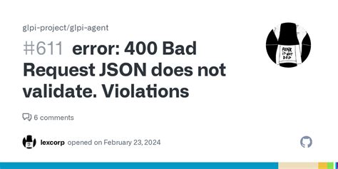 Error 400 Bad Request Json Does Not Validate Violations · Issue 611