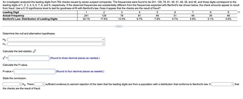 Solved Determine The Null And Alternative Hypotheses H Chegg