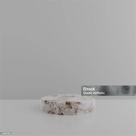 미니멀한 단순한 대리석 실린더 연단 또는 제품 프레젠테이션을 위한 흰색 배경의 받침대 디스플레이 3d 렌더링 3차원 형태에 대한 스톡 사진 및 기타 이미지 Istock
