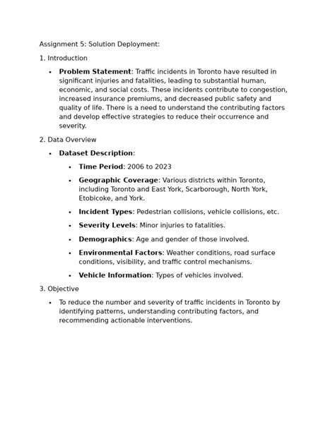 Assignment 5 Pdf Traffic Collision