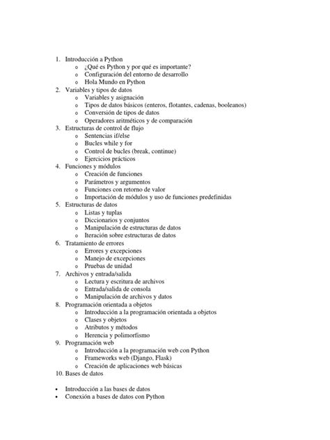Estructura Curso Python Pdf