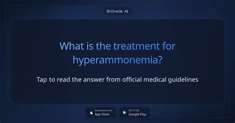 What Is The Treatment For Hyperammonemia