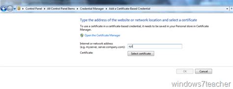 Ssl How To Add A Certificate Based Credential To Windows Credential Manager Stack Overflow